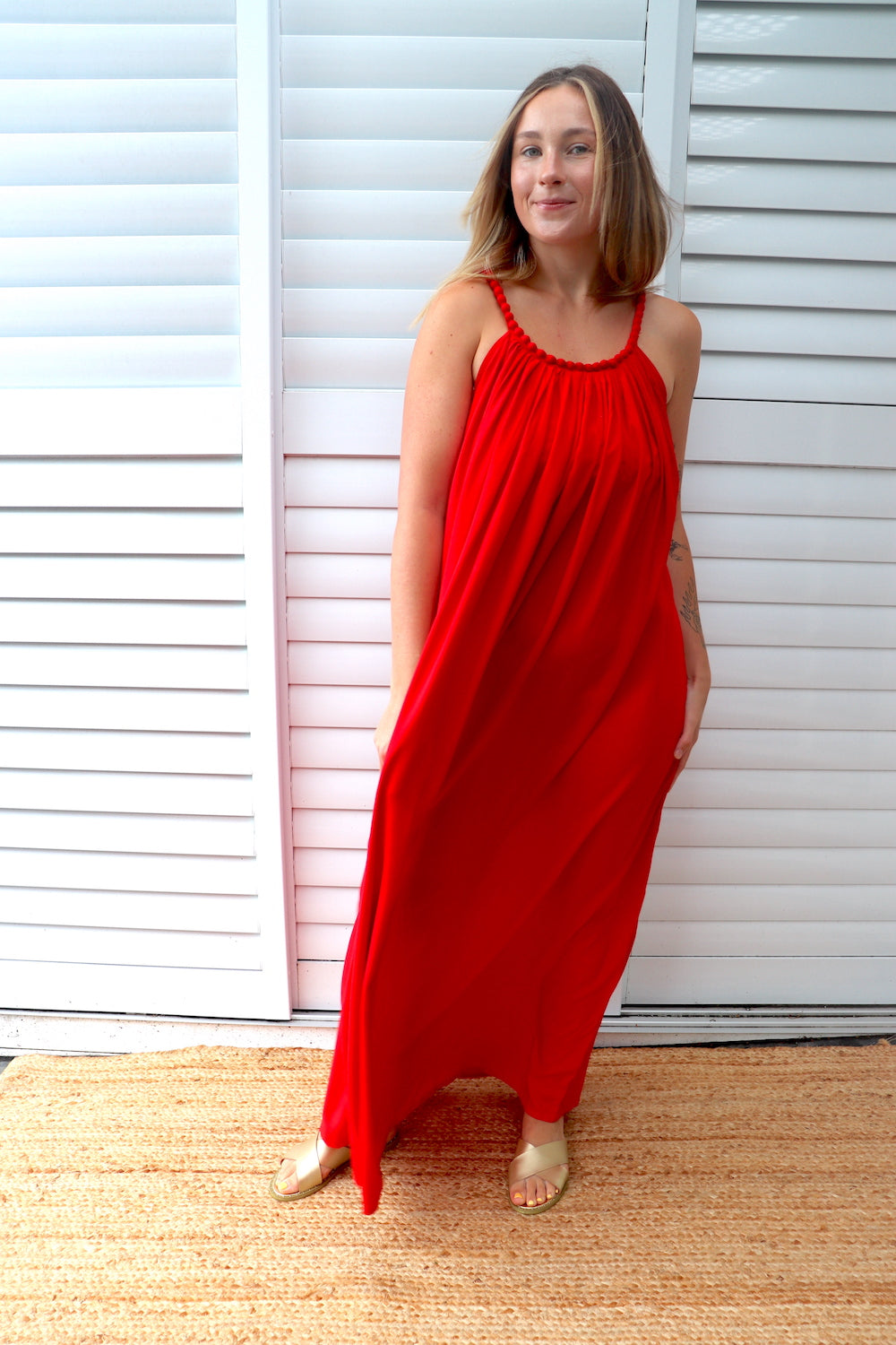 Mariah Maxi Dress In Red – Rock Olive